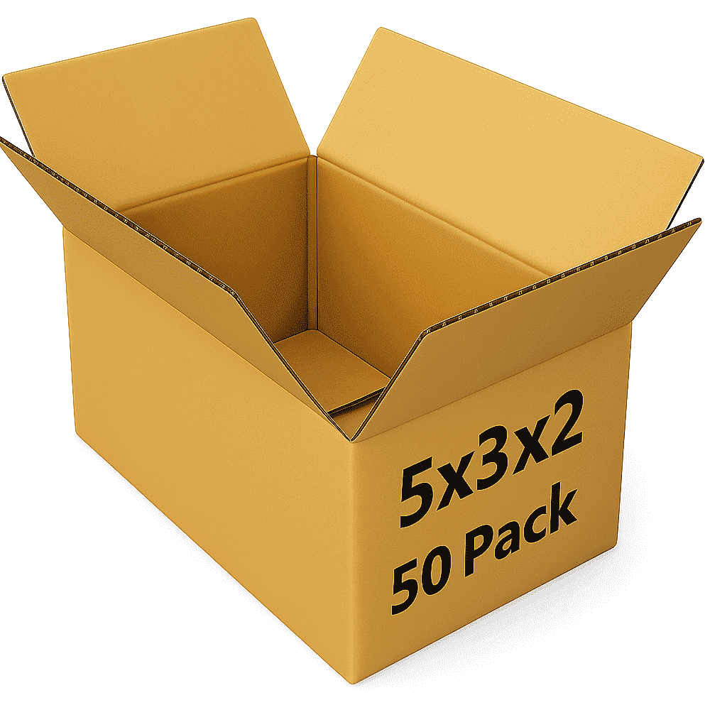 5x3x2 inch 50 Pack Small Shipping Box Mailers, Brown Corrugated ...