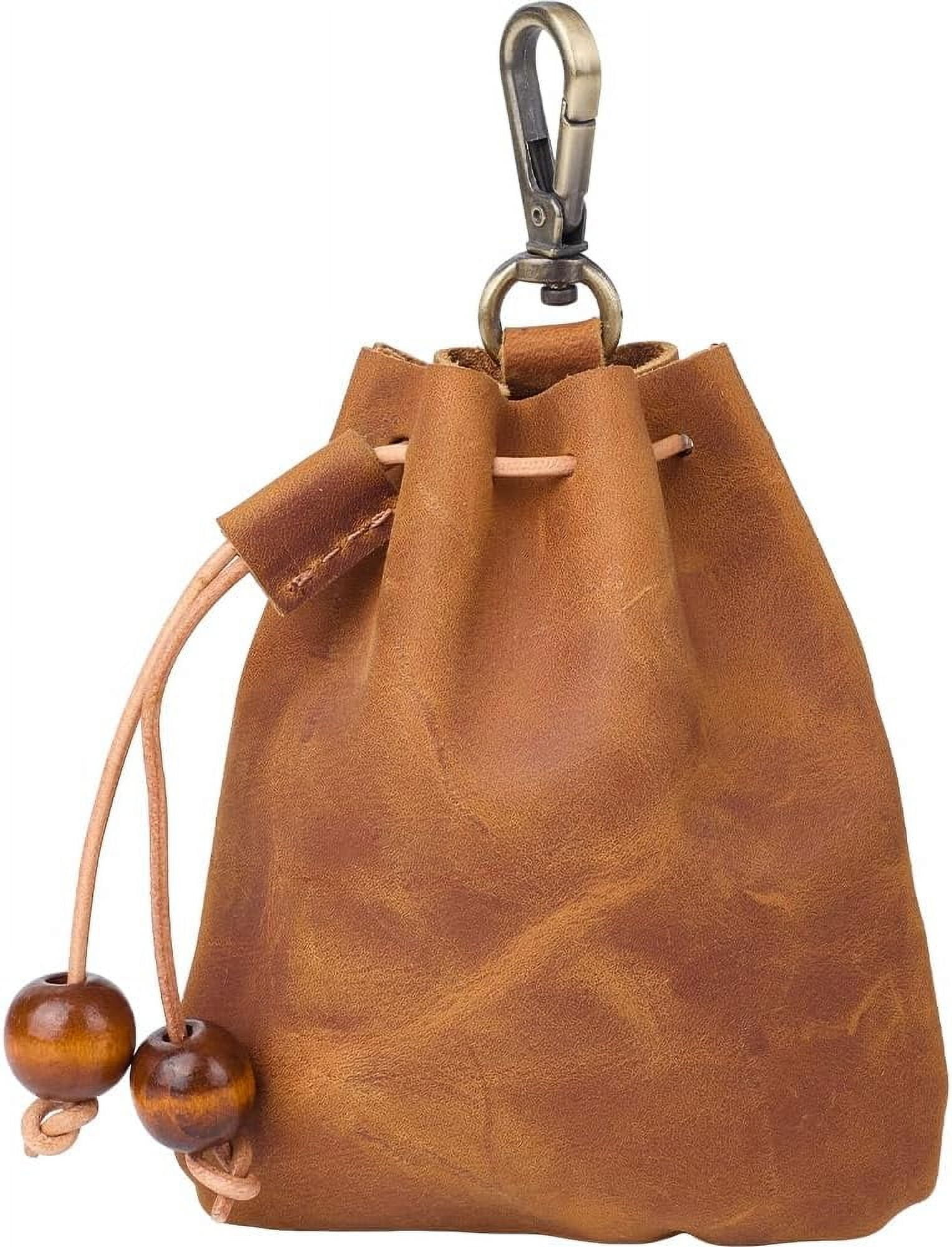 5x4"/125*106mm Genuine Leather Mini Medieval Pouch Keychain Crazy Horse ...