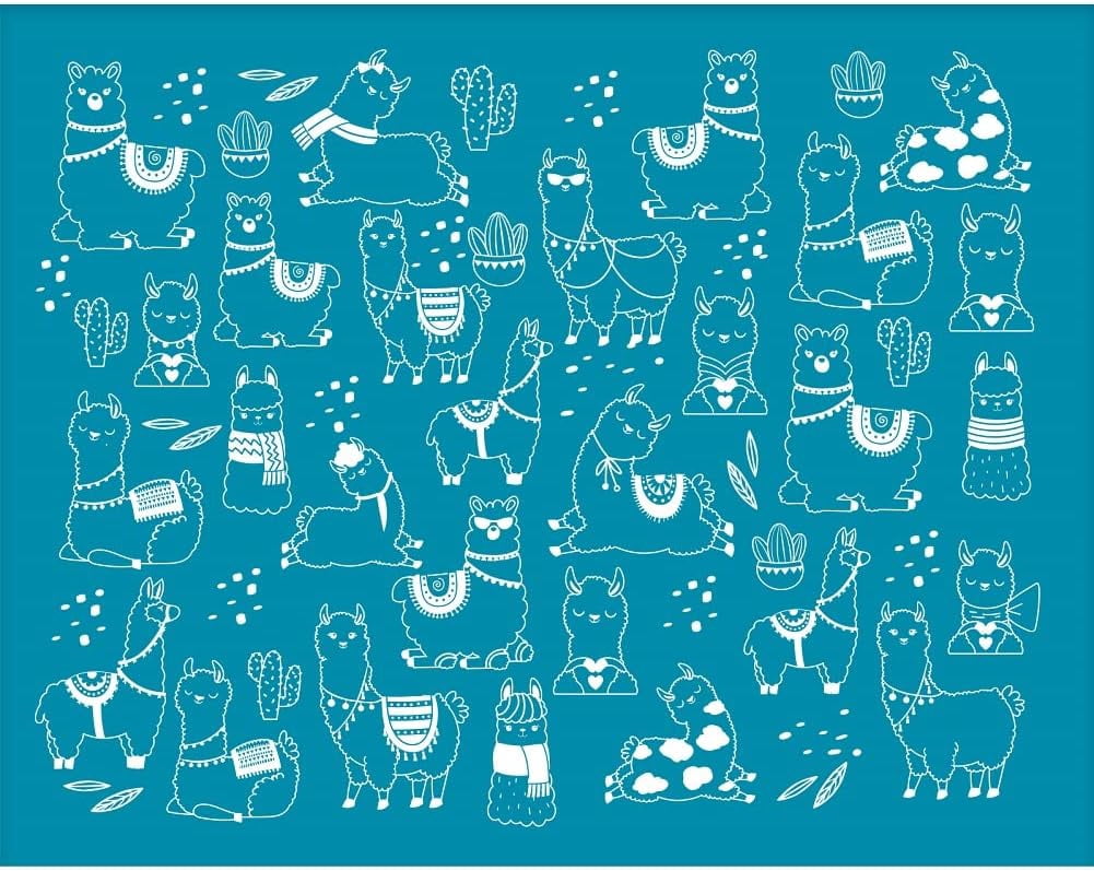 5x4 Inch Llama Clay Stencils Alpaca Pattern Non-Adhesive Stencil Silk ...
