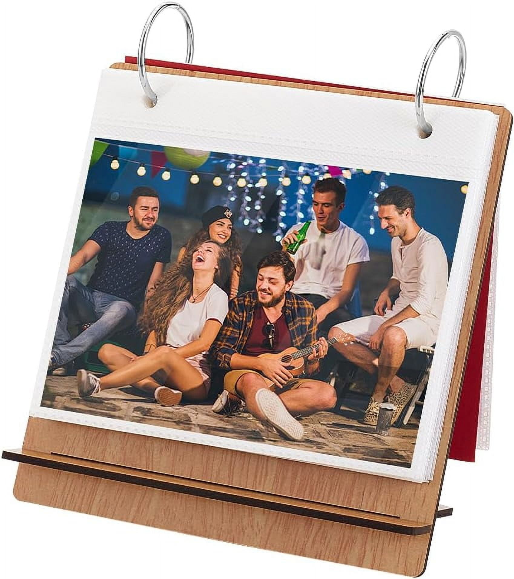 5x4 Inch Wooden Flip Photo Album Photo Frames for Desk Wooden Cover ...