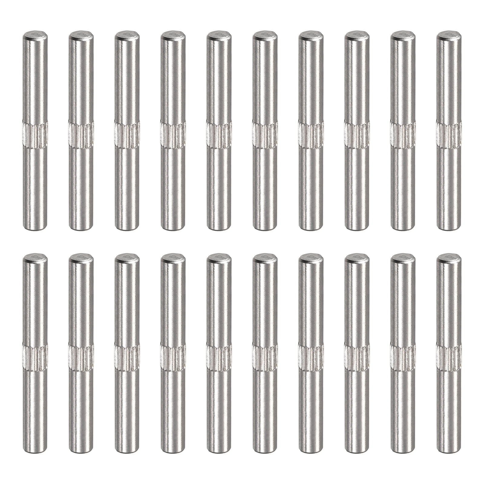 5x40mm 304 Stainless Steel Dowel Pins, 20 Pack Center Knurled Flat ...