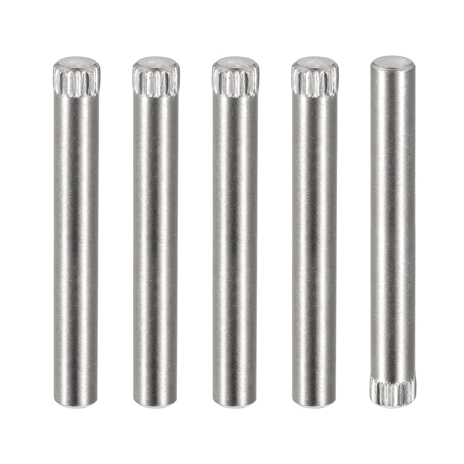 5x40mm 304 Stainless Steel Dowel Pins, 5 Pack Knurled Head Flat End Dowel Pin - Walmart.com