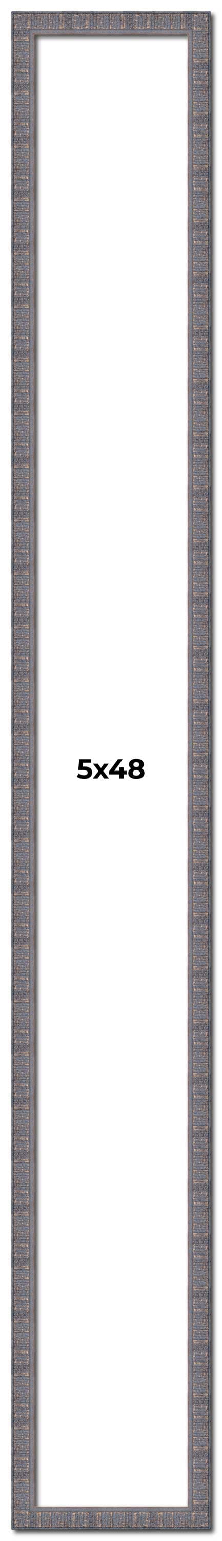 5x48 Frame Slate Blue Distressed Rustic Solid Wood Picture Frame | 0.75 ...