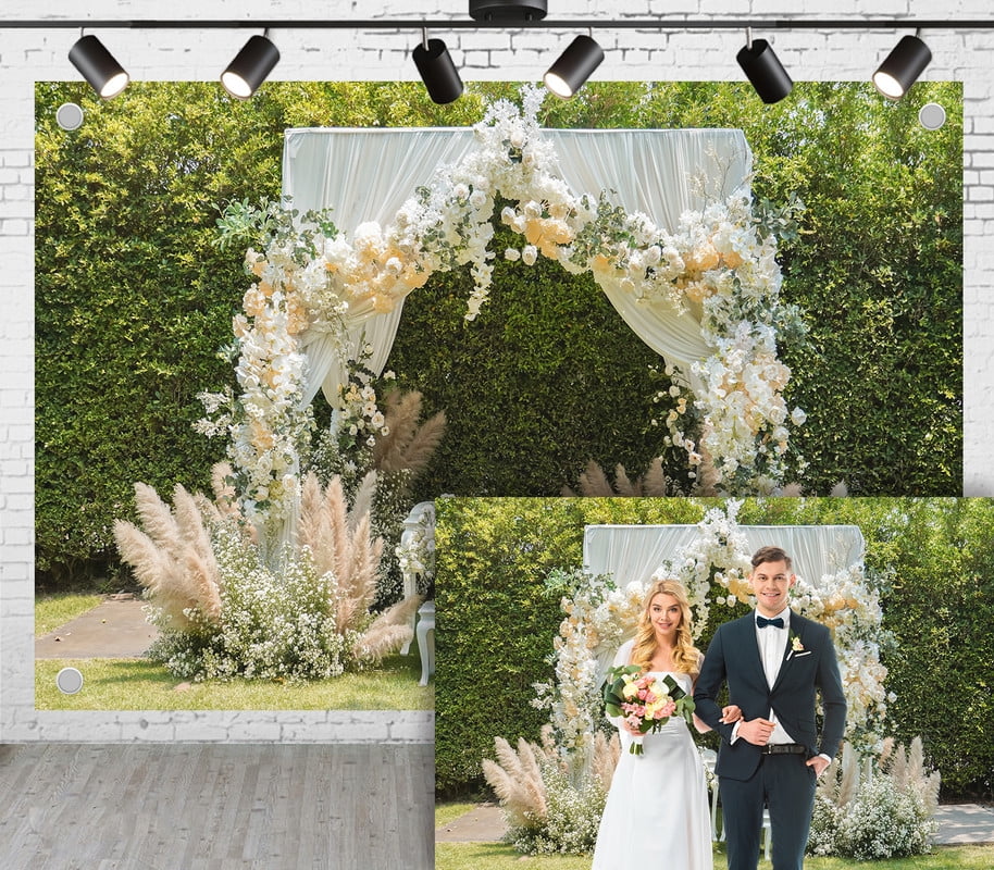 5x4ft Wedding Backdrop Bridal Shower Ceremony Proposal Flowers Romantic ...