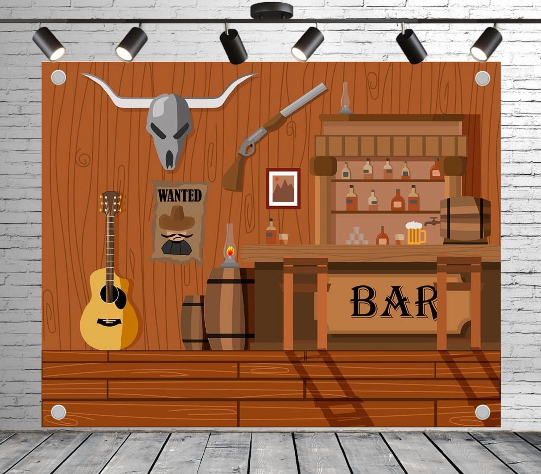 5x4ft Western Backdrop Bar Interior Photo Backdrop Rustic Photography ...