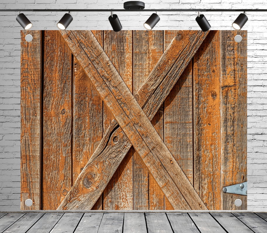 5x4ft Wood Panel Backdrop Orange-Brown Wooden Door Photo Backdrop ...