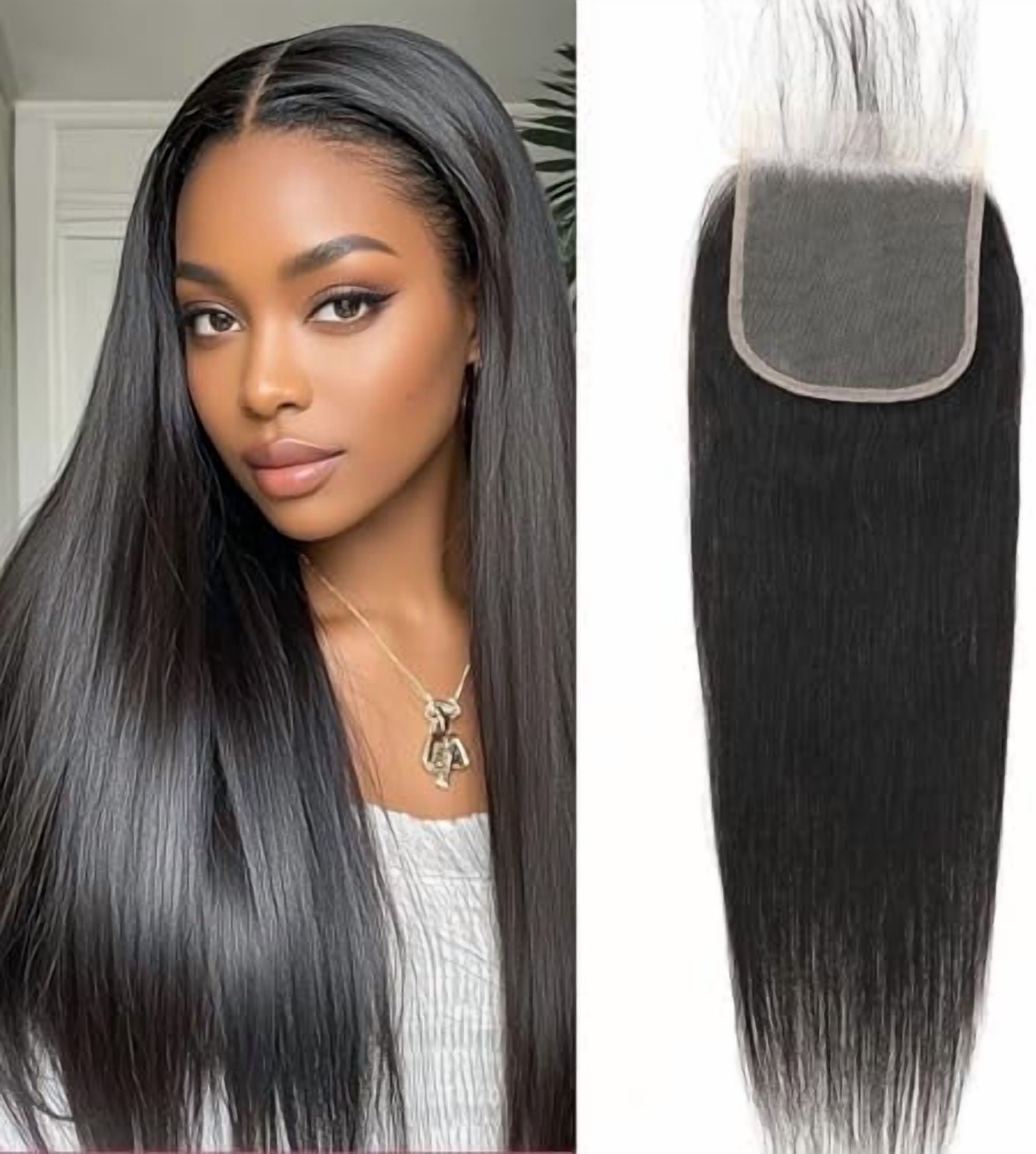 5x5 14 inch Lace Closure Human Hair -like 0.1mm thin frontal Virgin ...