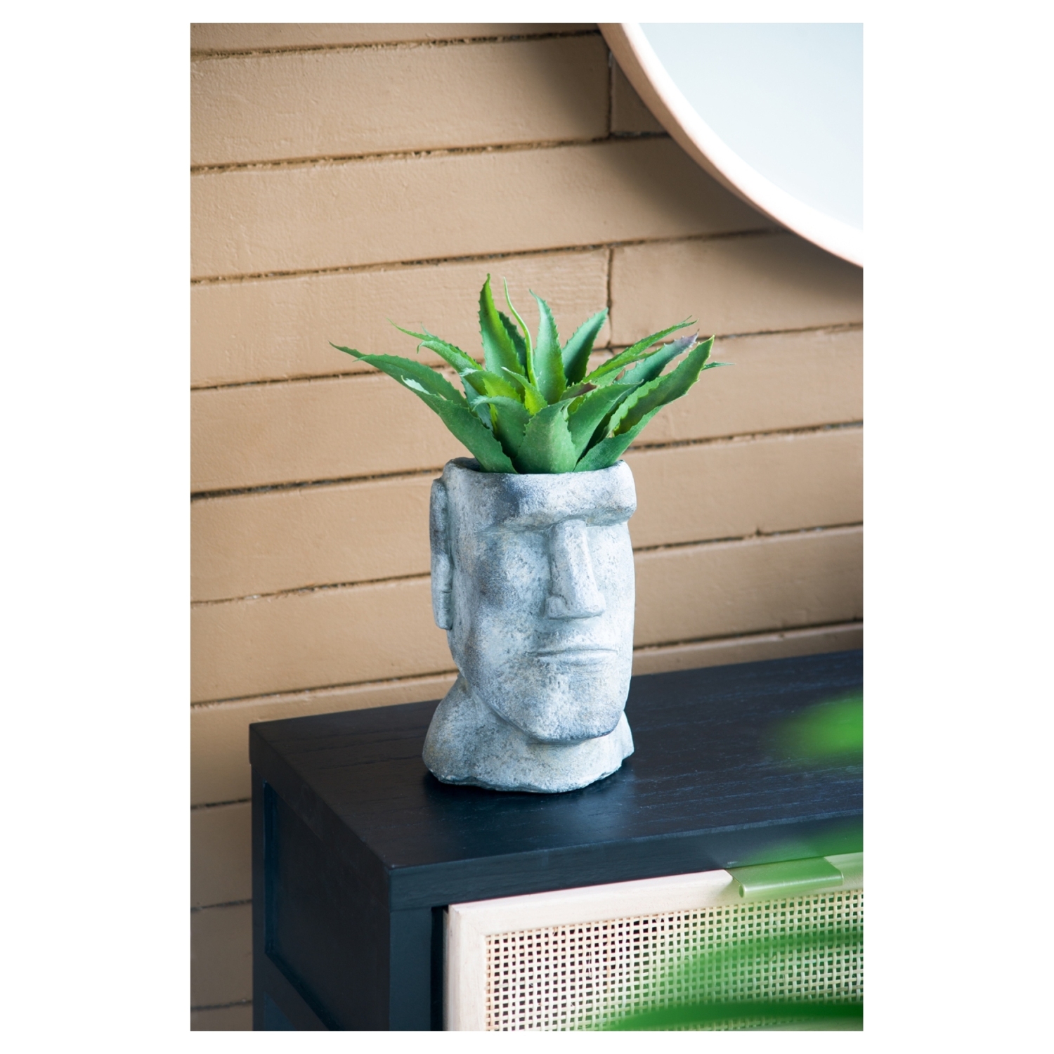 5x5.5x9" Easter Island Cement Planter - Walmart.com
