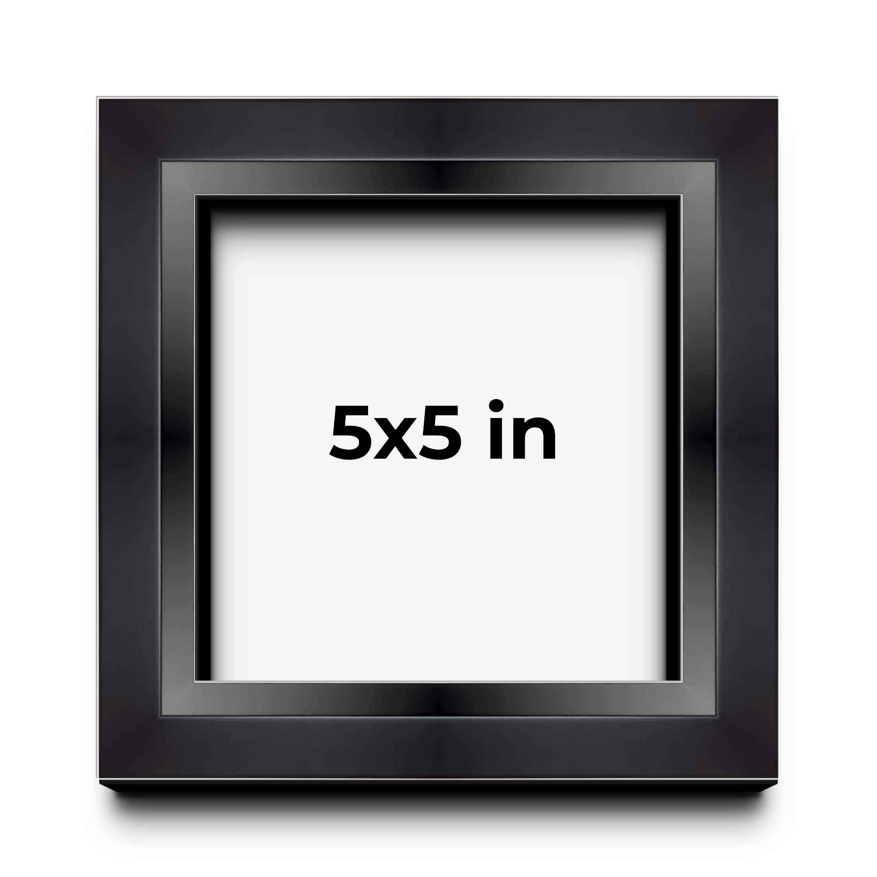 5x5 Black Shadowbox Frame - Interior Size 5x5 by 1.5 Inches - Made to ...