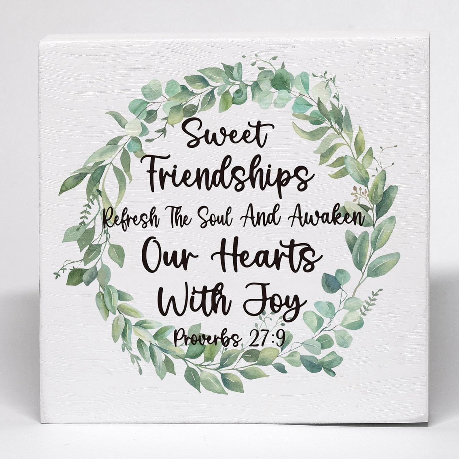 5x5 IN Christian Friendship Wooden Box Sign, Christian Desk Decor, Christian Gifts for Women ...