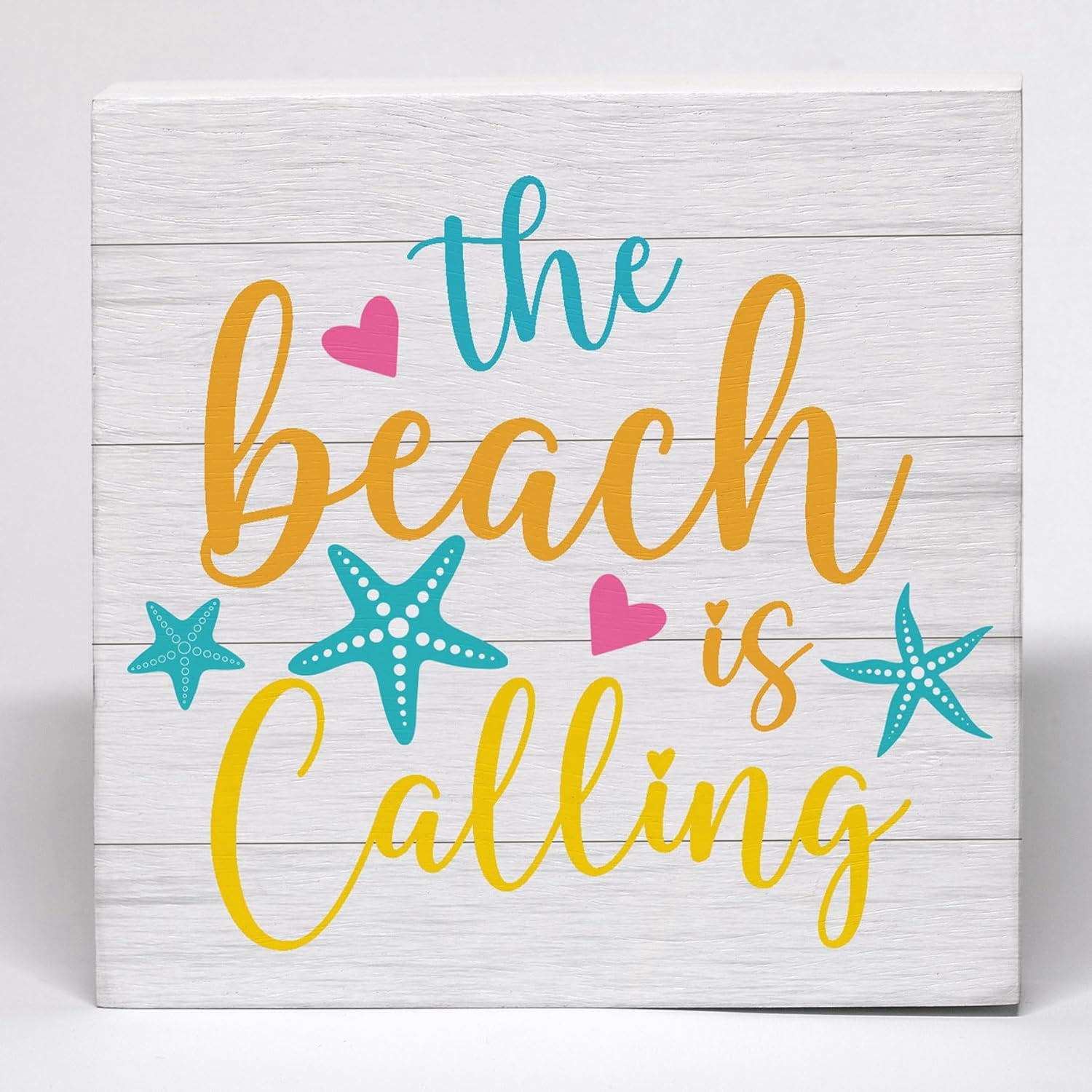 5x5 IN Beach Themed Wooden Box Sign, Beach House Desk Decor, Beach ...