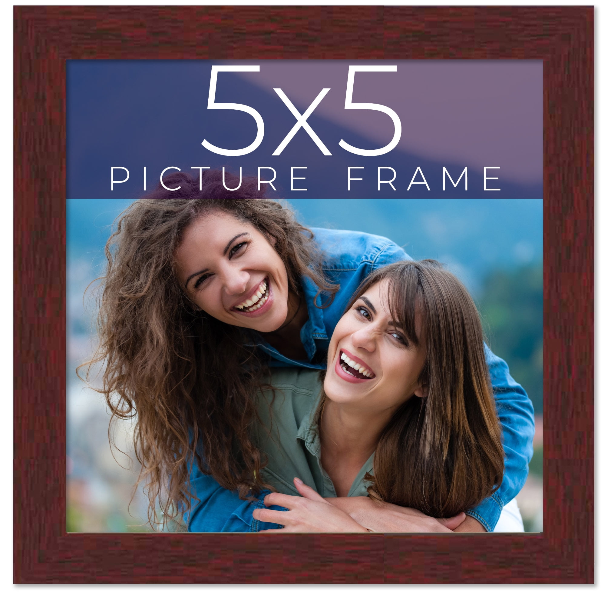 5x5 IN Frame Brown Solid Wood Picture Frame Width 0.75 Inches ...