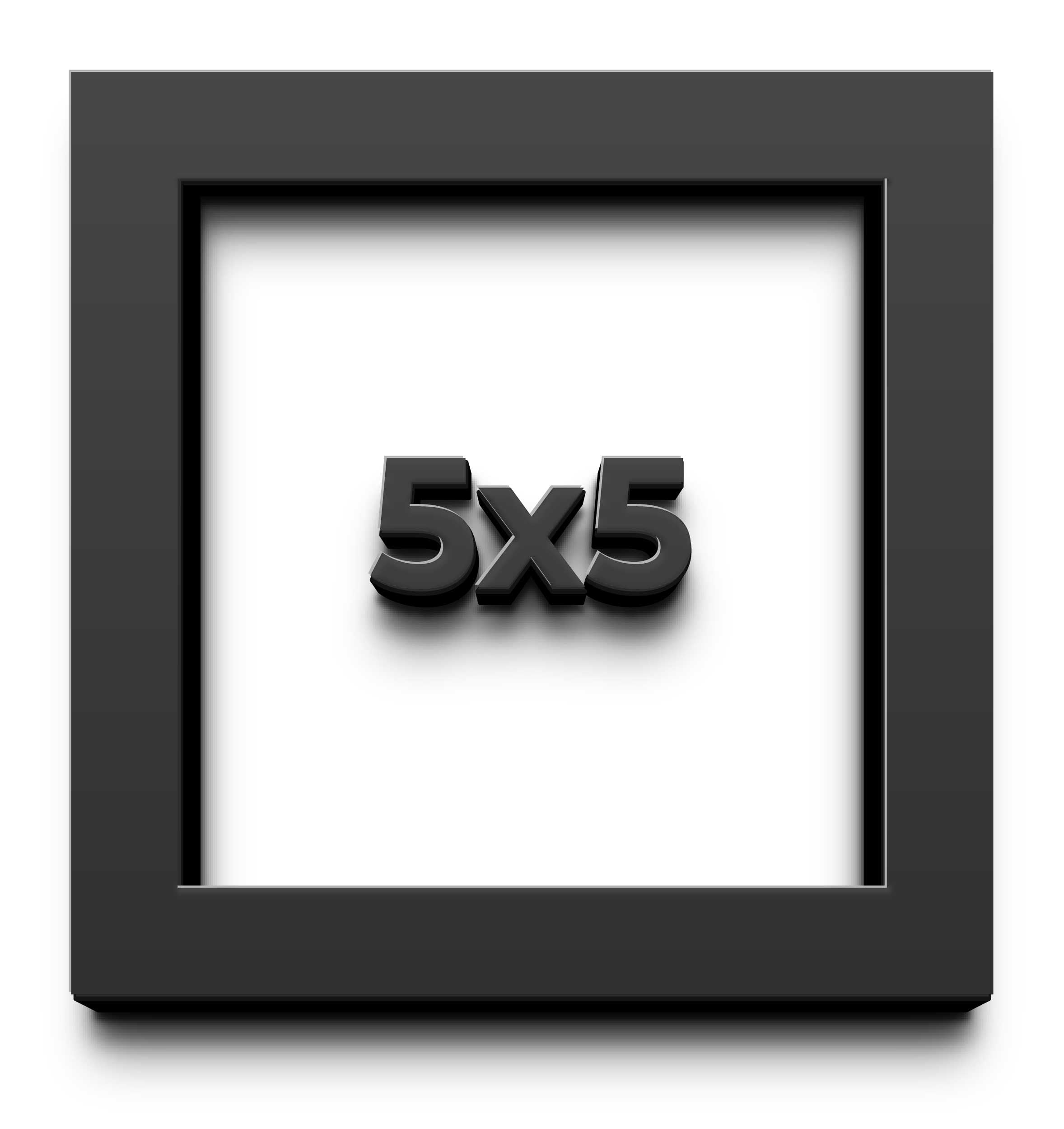 5x5 IN Shadow Box Frame Black | 2 Inches Deep Real Wood Contemporary ...