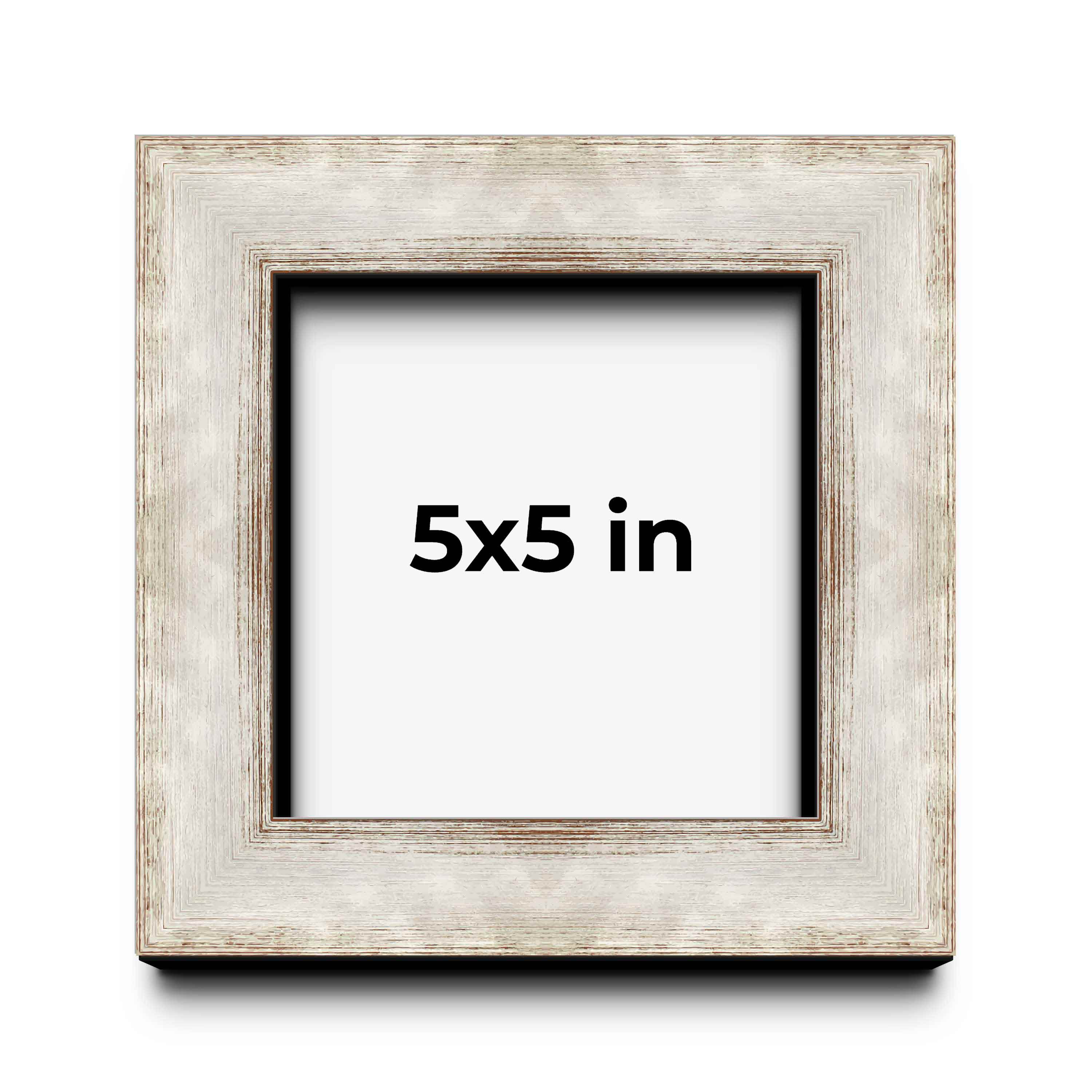 5x5 IN Shadow Box Frame Silver | 1.625 Inches Deep Real Wood ...
