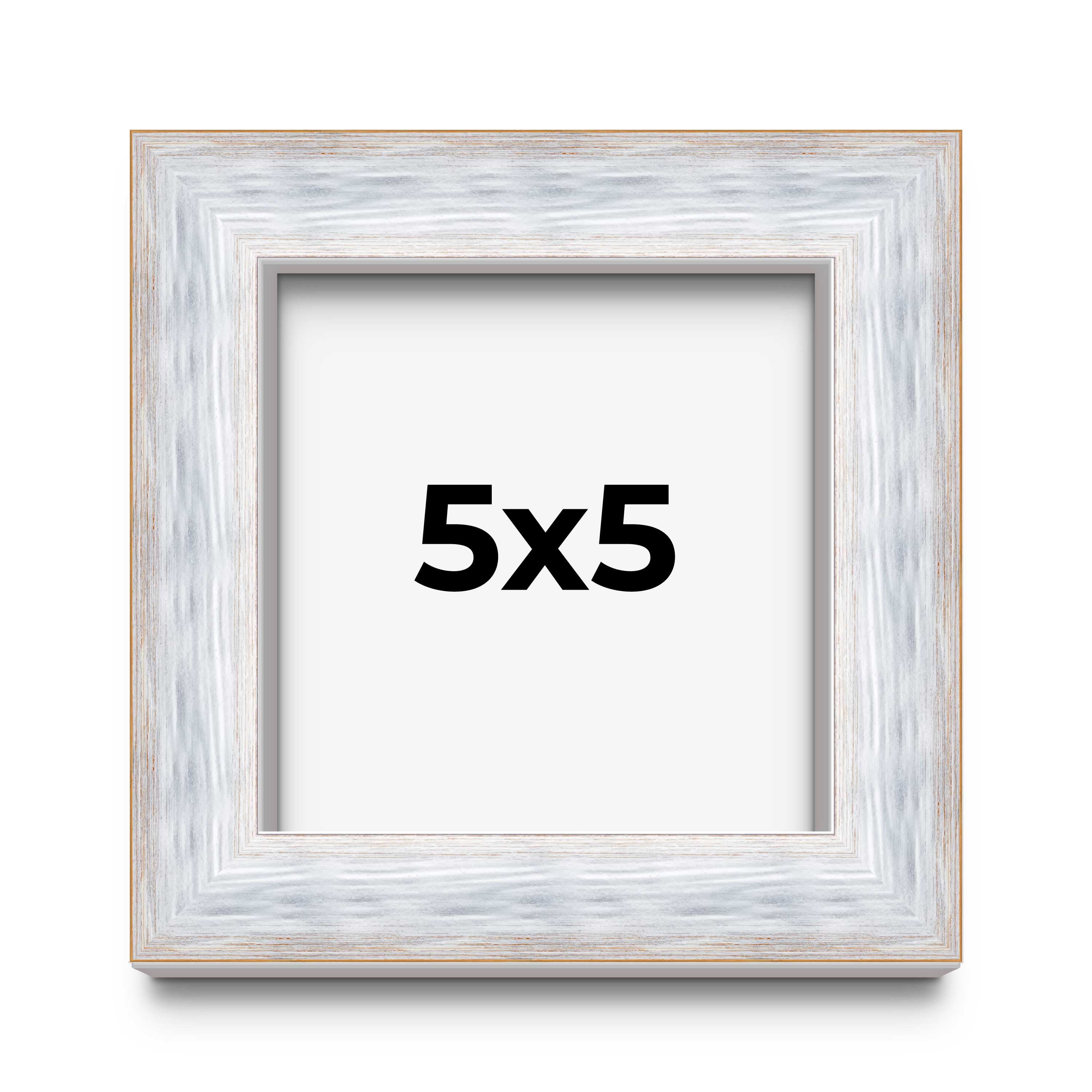 5x5 IN Shadow Box Frame Silver | 1.625 Inches Deep Real Wood ...
