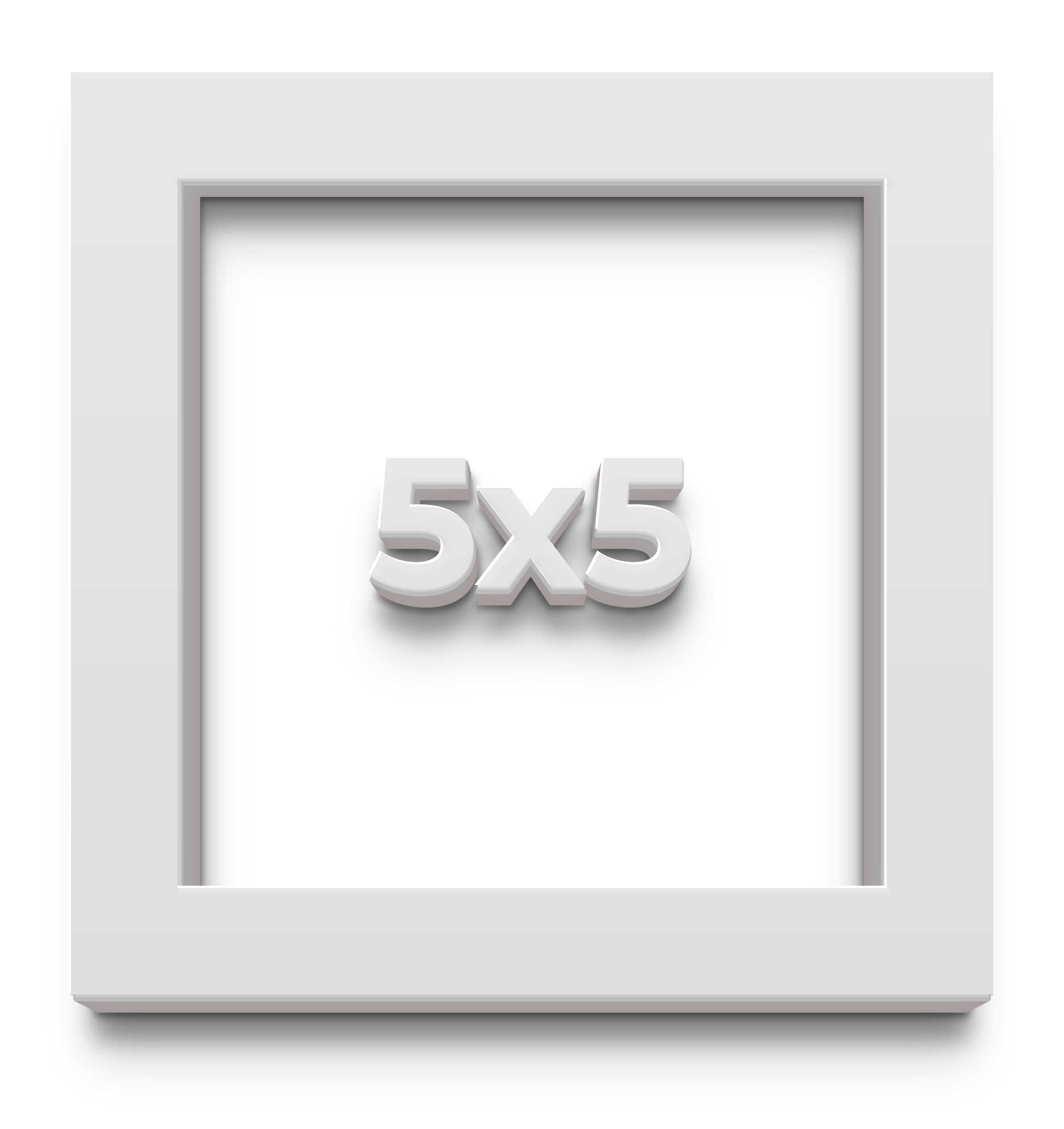 5x5 IN Shadow Box Frame White | 1 Inches Deep Real Wood Contemporary ...