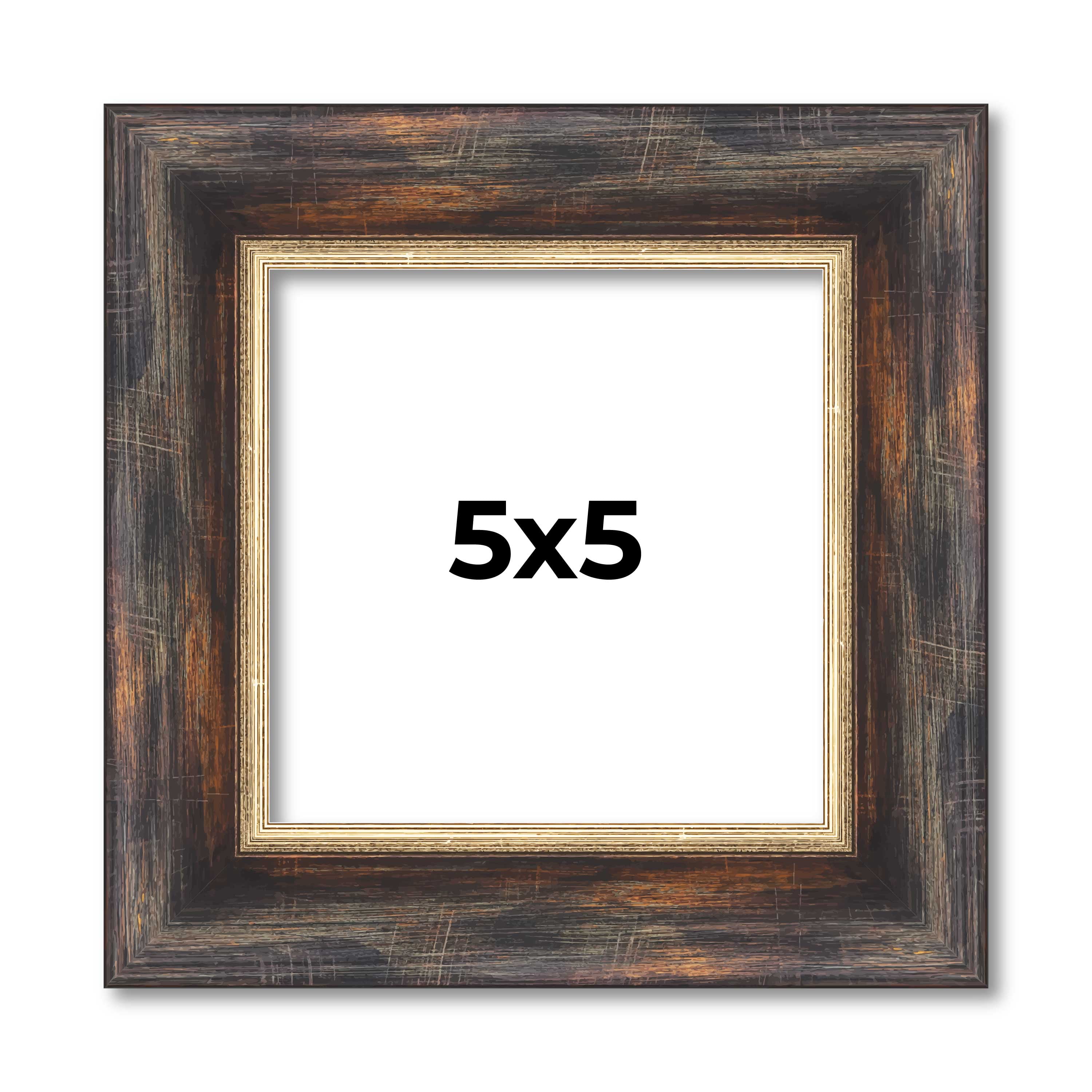 5x5 In Frame Gold Real Wood Picture Frame Width 1.5 inches | Interior ...