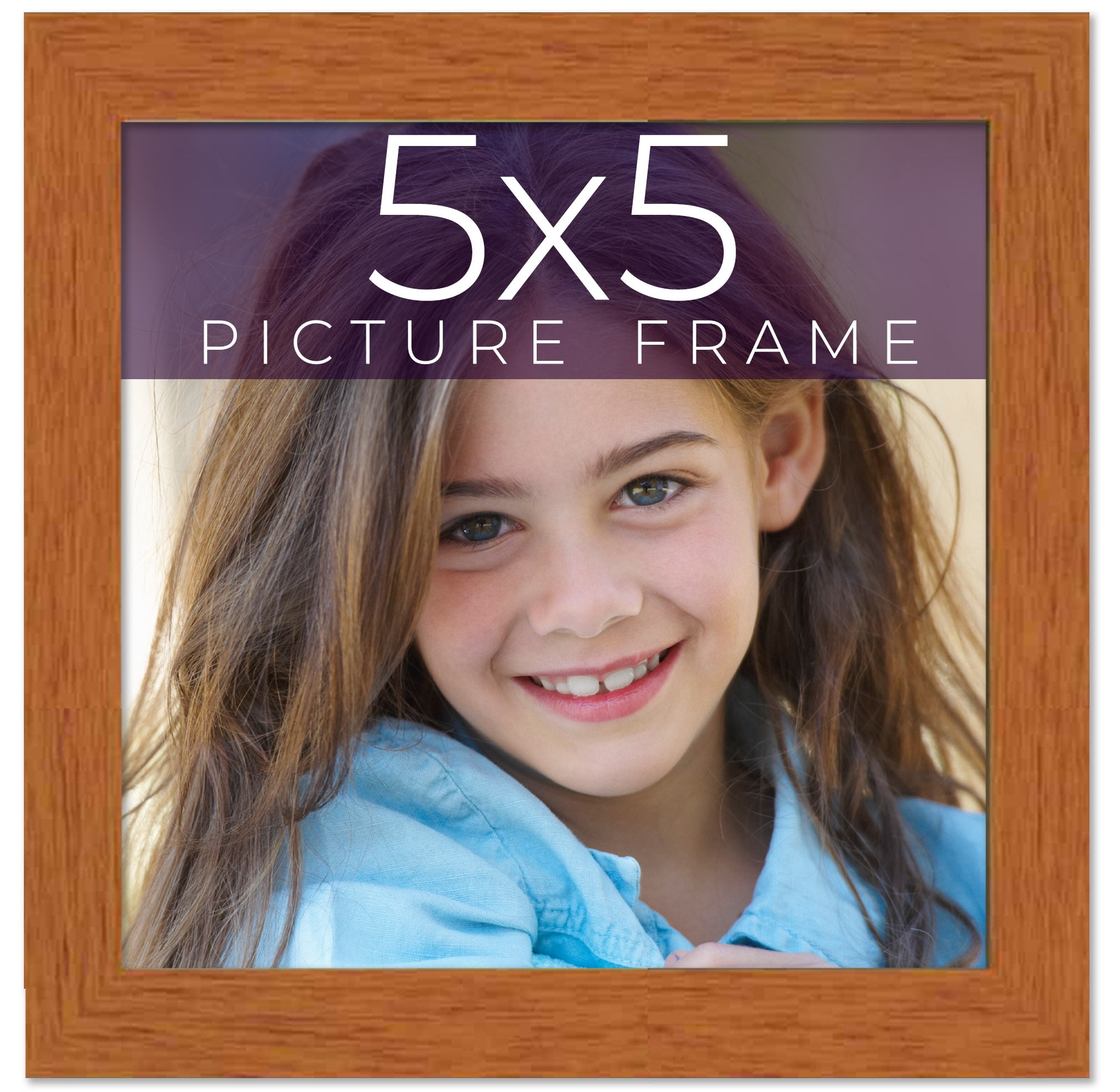 5x5 In Honey Brown Real Wood Picture Frame Width 0.75 inches | Interior ...