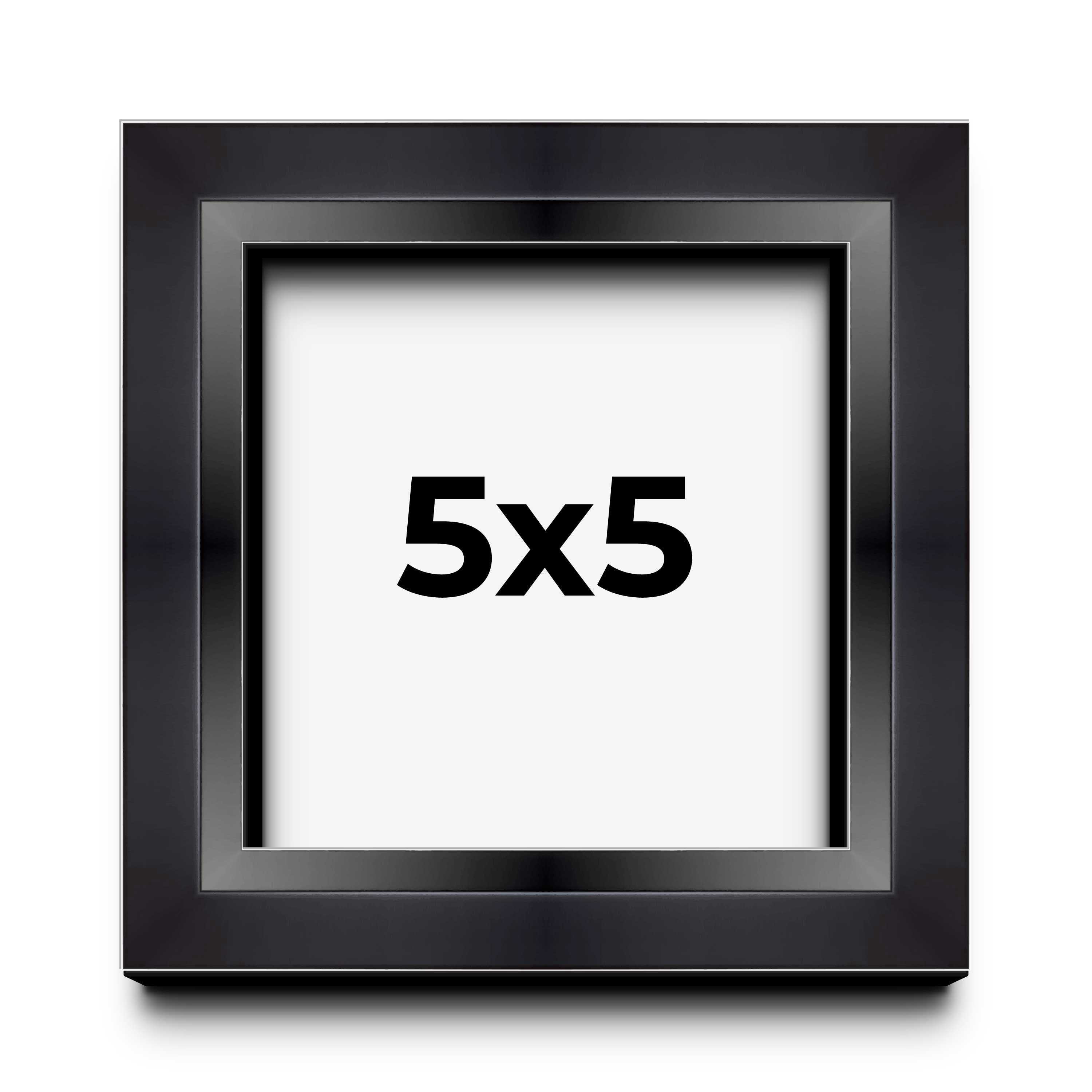 5x5 In Shadow Box Frame Black | 1.25 inches Deep Real Wood Contemporary ...
