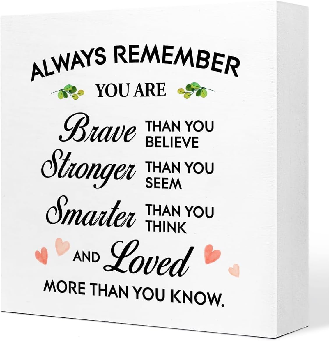 5x5 Inch Positive Affirmations Wood Sign Inspirational Wood Box Sign ...