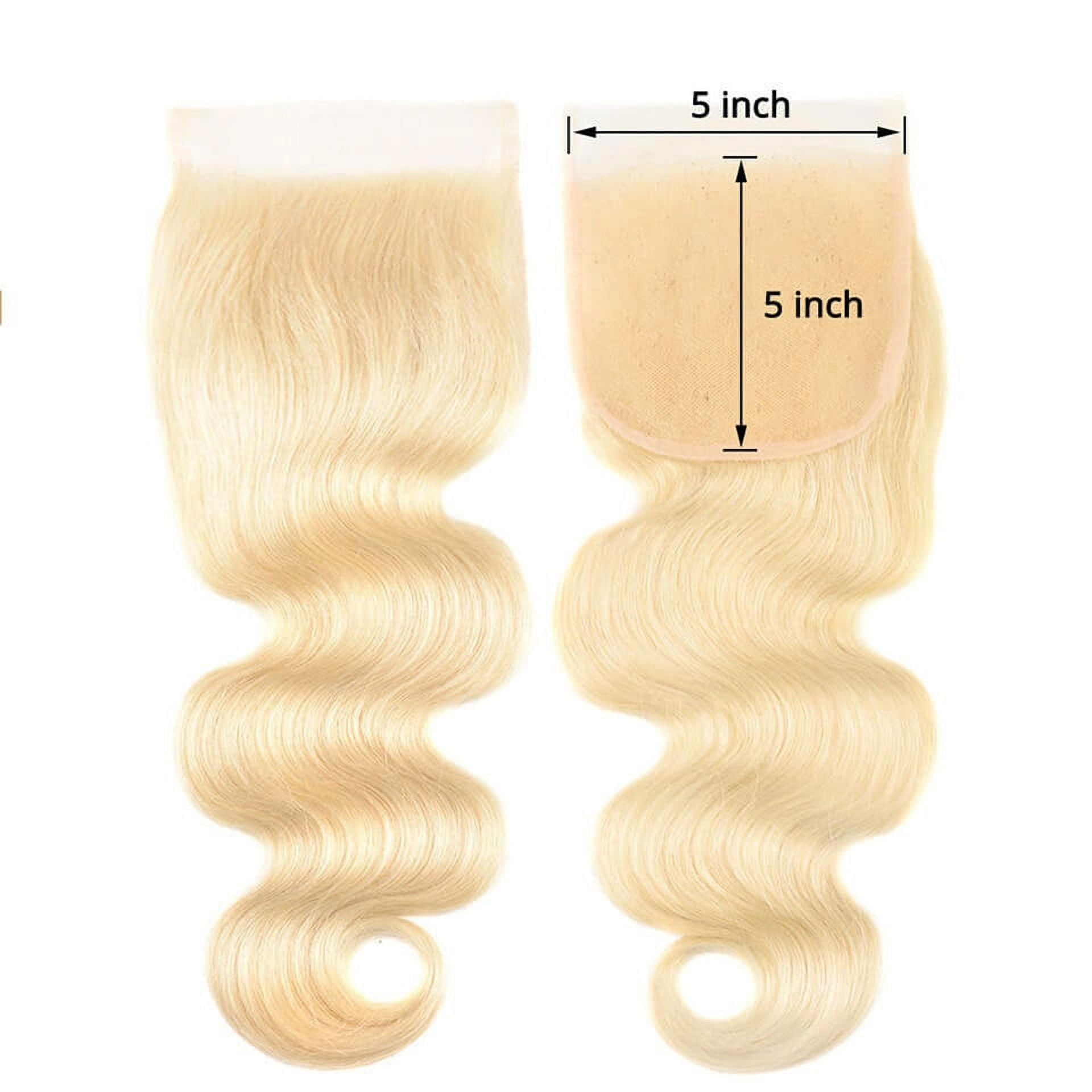 5x5 Lace Closure 613 Blonde Straight Hair Closure Pre Plucked Human ...
