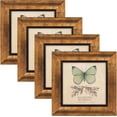 5x5 Picture Frames Set of 4 Rustic Retro Photo Frame with HD Plastic ...