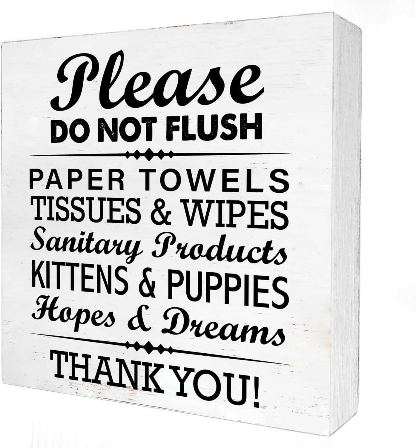 5x5 IN Please Do Not Flush Wooden Box Sign with Saying Desk Decor ...