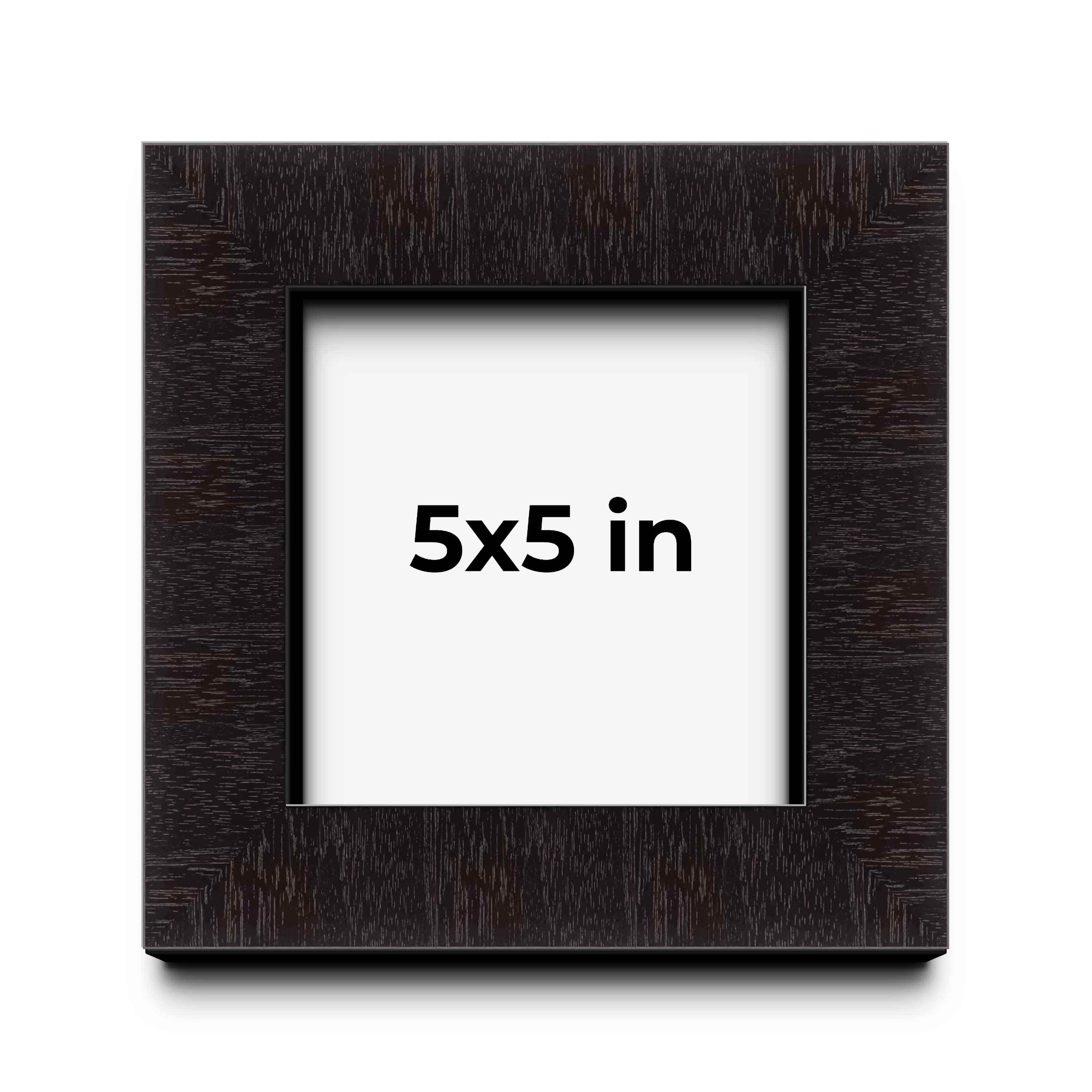 5x5 Shadow Box Black Solid Wood Display Picture Frame | 1 Inch Rabbet ...