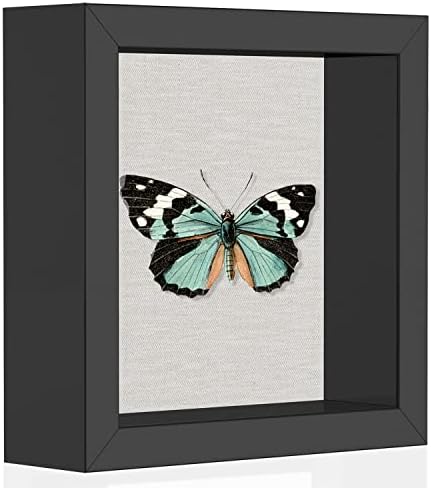 5x5 Shadow Box Picture Frame with Soft Linen Back - Metal Push Pins ...