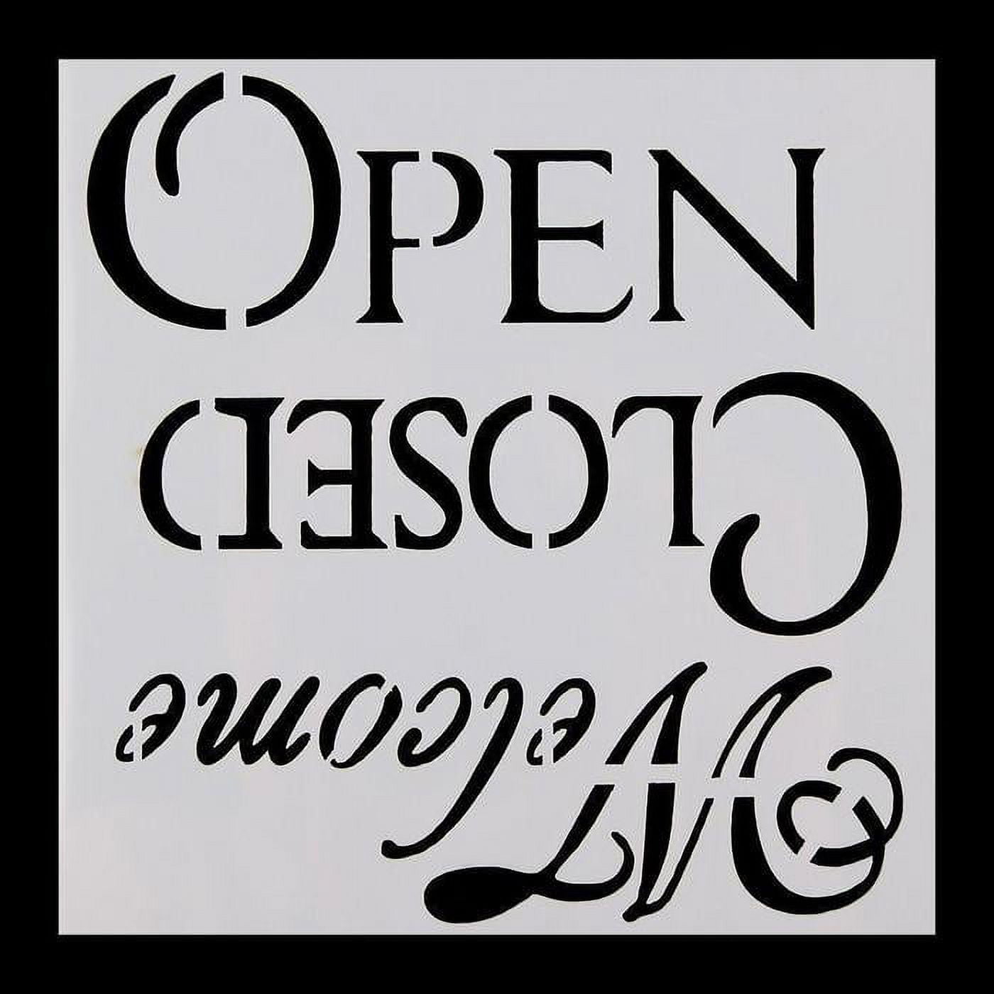 5x5 Welcome / Closed / Open Stencil - Walmart.com