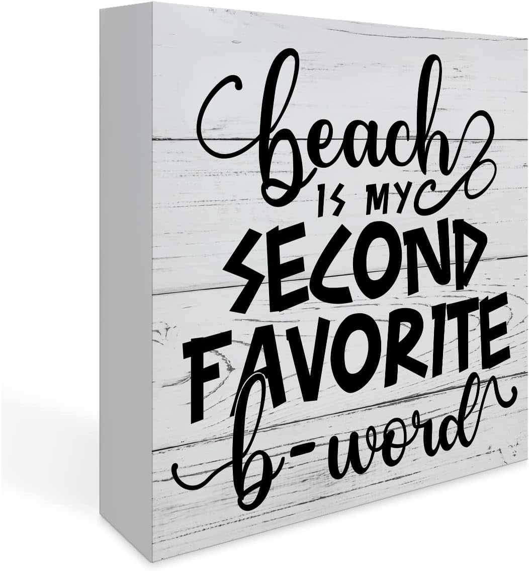 5x5 inch Rustic Beach is My Second Favorite Wood Box Sign, Farmhouse ...