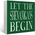 5x5 inch St Patricks Day Green Wood Box Signs,Let the Shenanigans Begin ...
