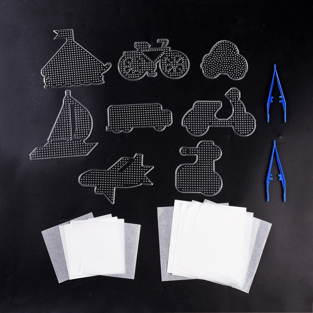 5x5mm DIY Fuse Beads Kit with ABC Plastic Pegboards Ironing Paper and ...
