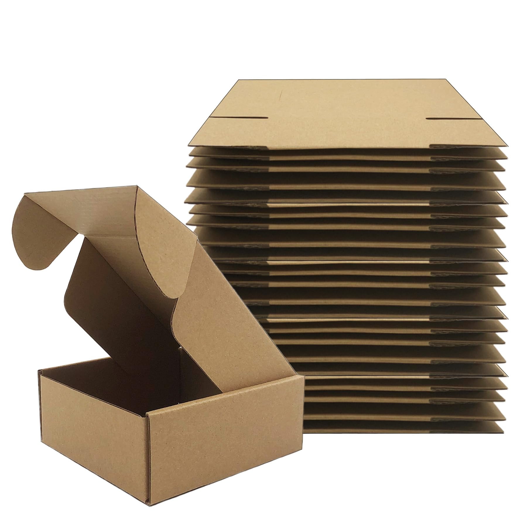 5x5x2 inches Shipping Boxes Set of 25, Brown Corrugated Mailing ...
