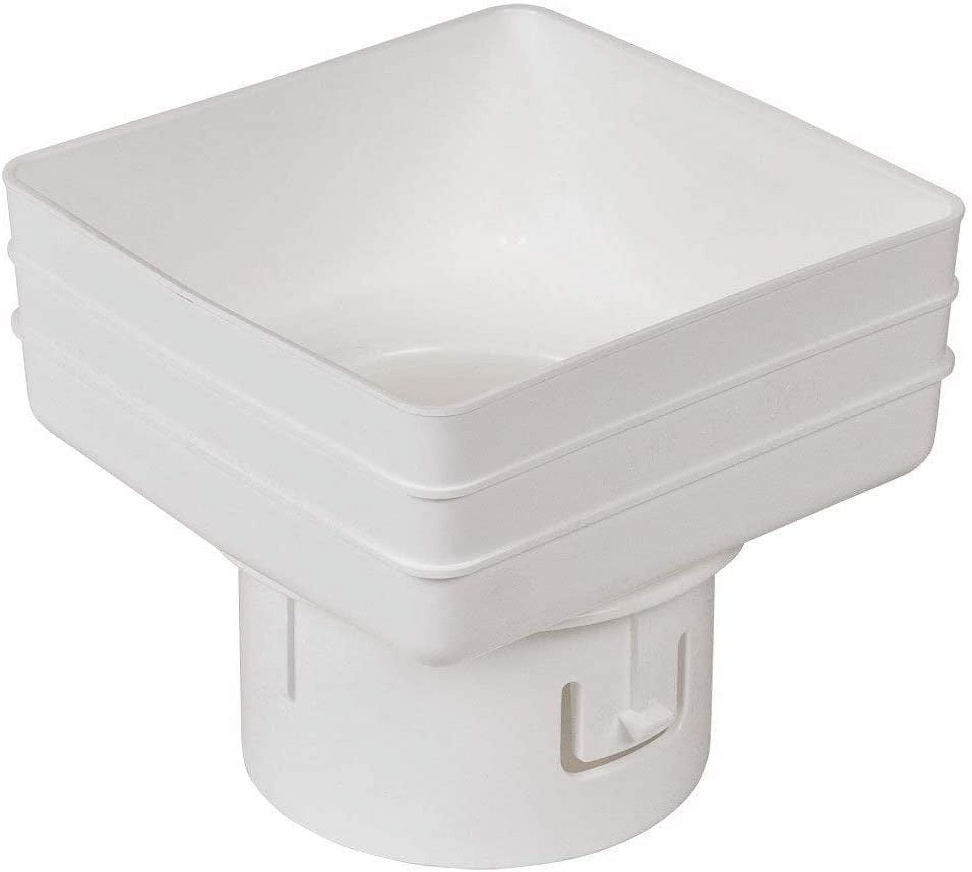 5x5x4 (White) Plastic Universal Downspout to Drain Tile Adapter ...