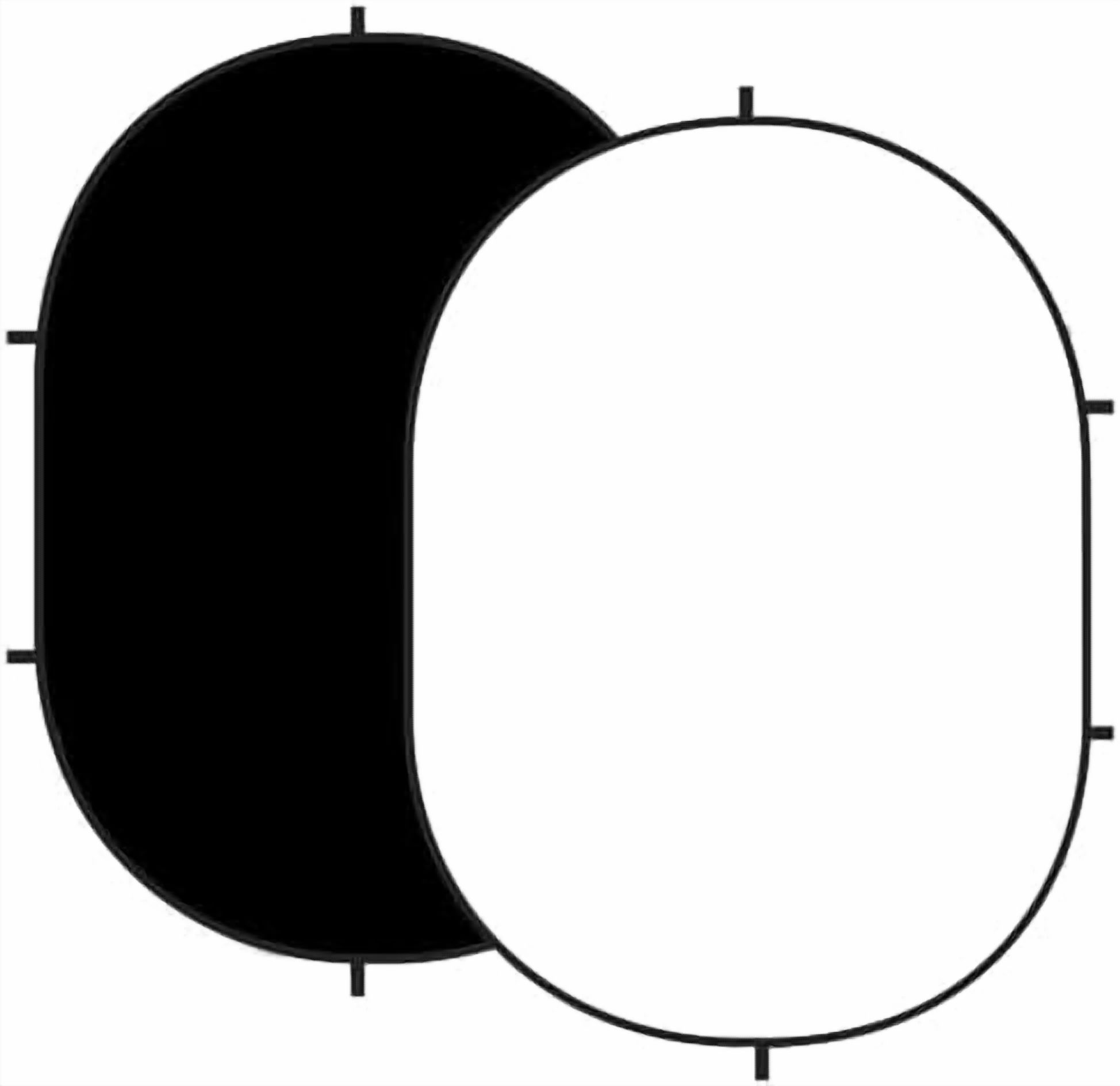 5x6.5ft(1.5x2m) Collapsible Backdrop White Black Twist Flex Folding Pop ...
