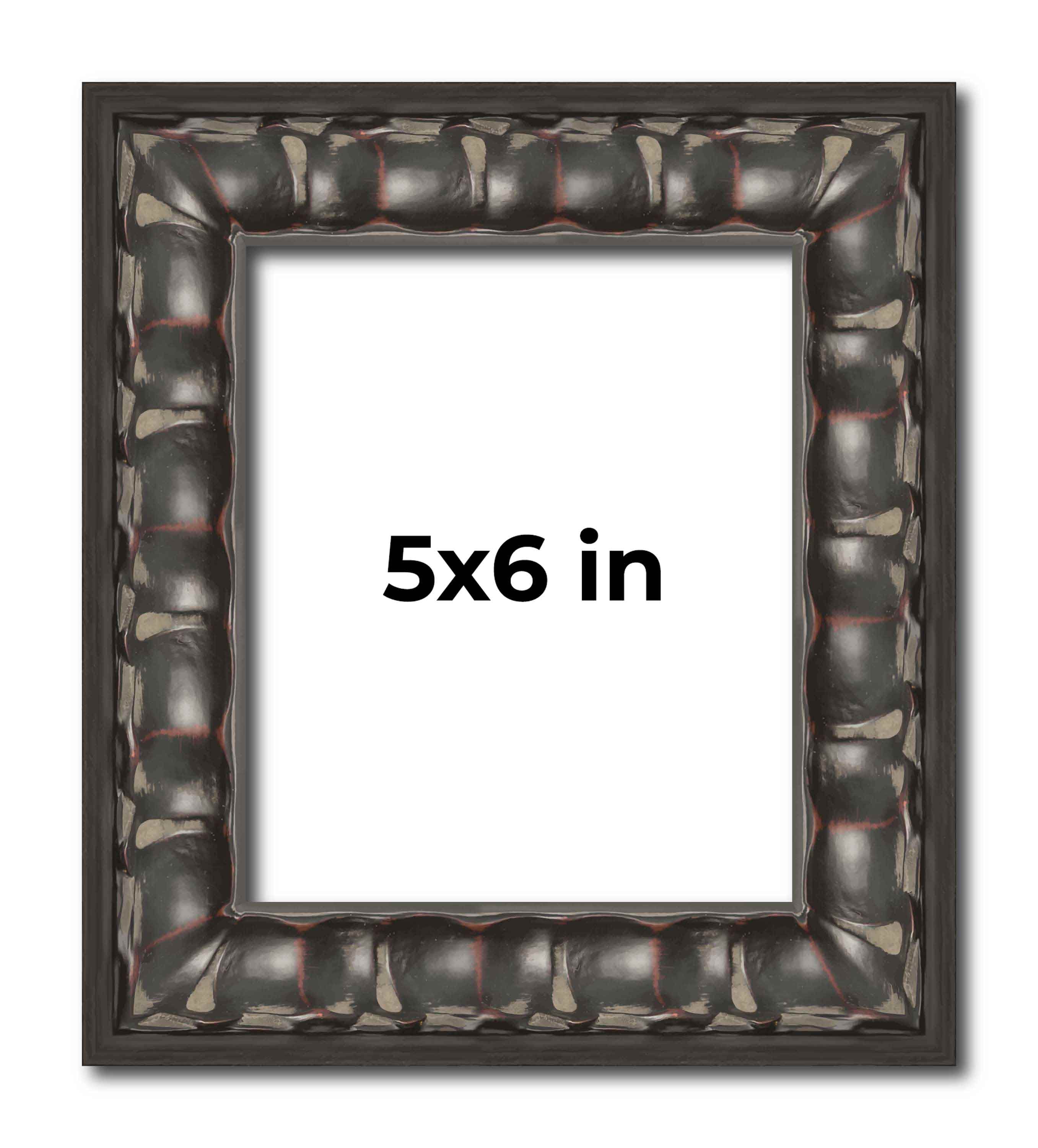 5x6 Frame Black-Brown Medieval Solid Wood Picture Frame | 1.5 Inch ...