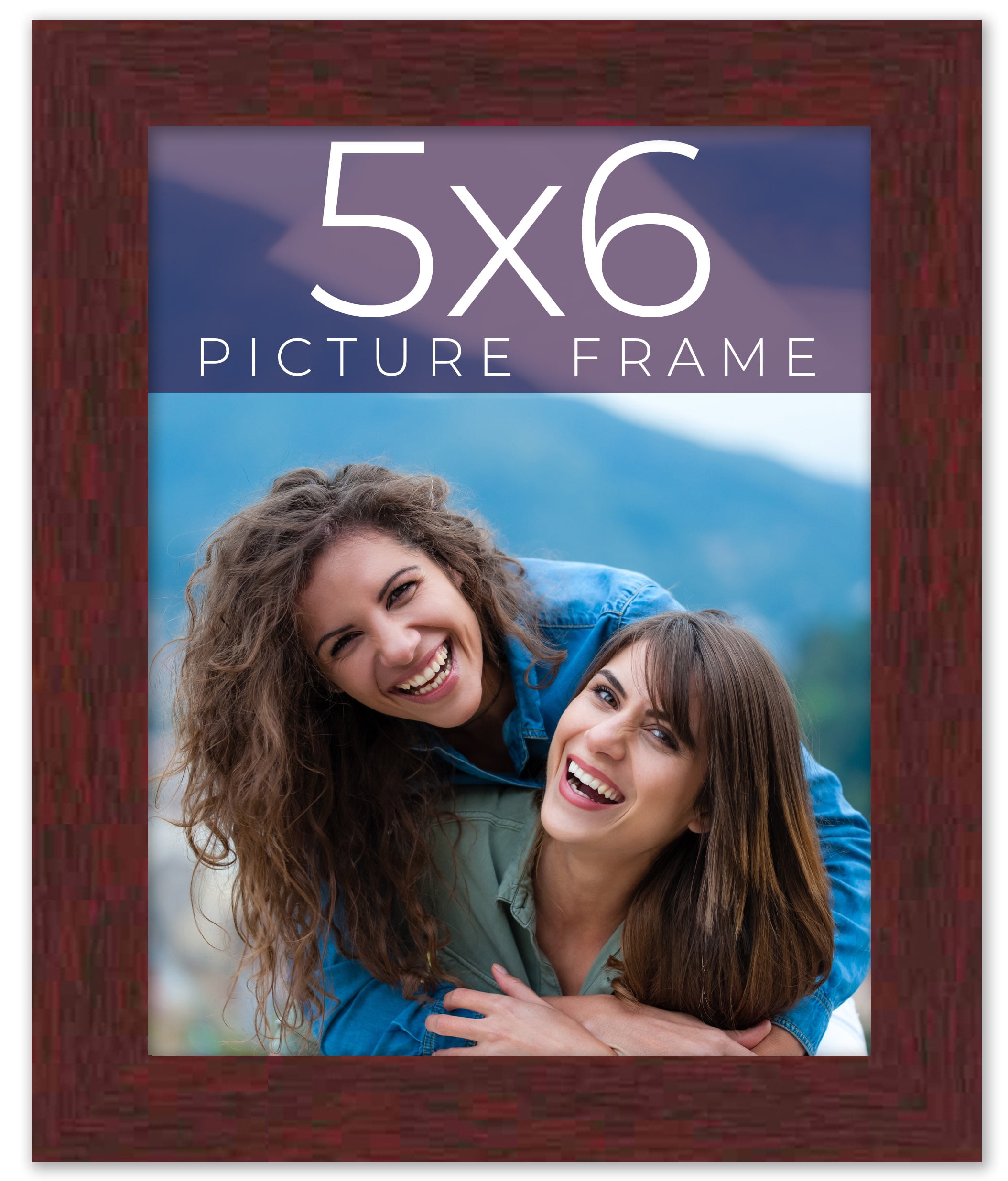 5x6 IN Frame Brown Solid Wood Picture Frame Width 0.75 Inches ...