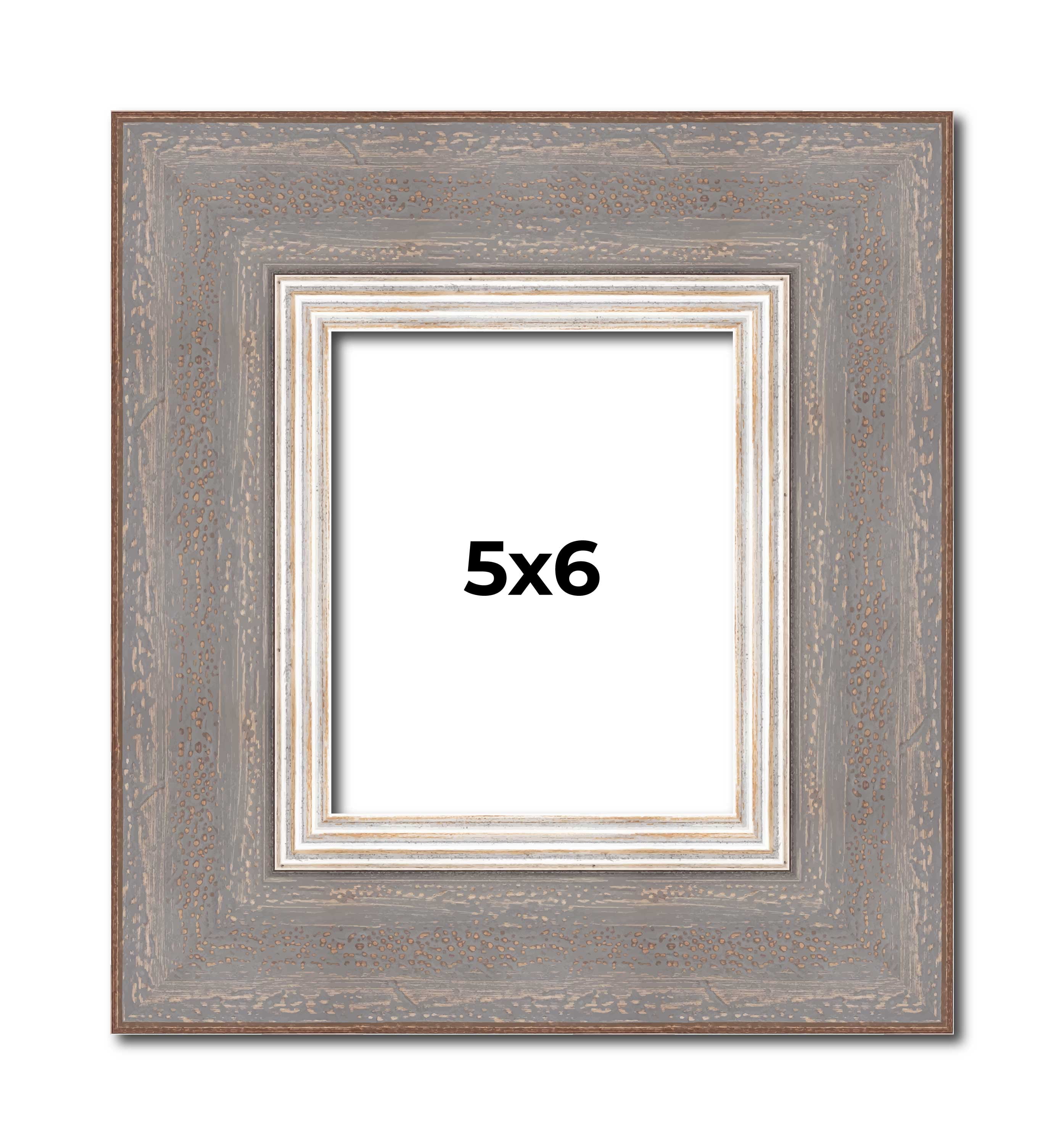 5x6 IN Frame Grey Real Wood Picture Frame Width 2.75 Inches | Interior ...