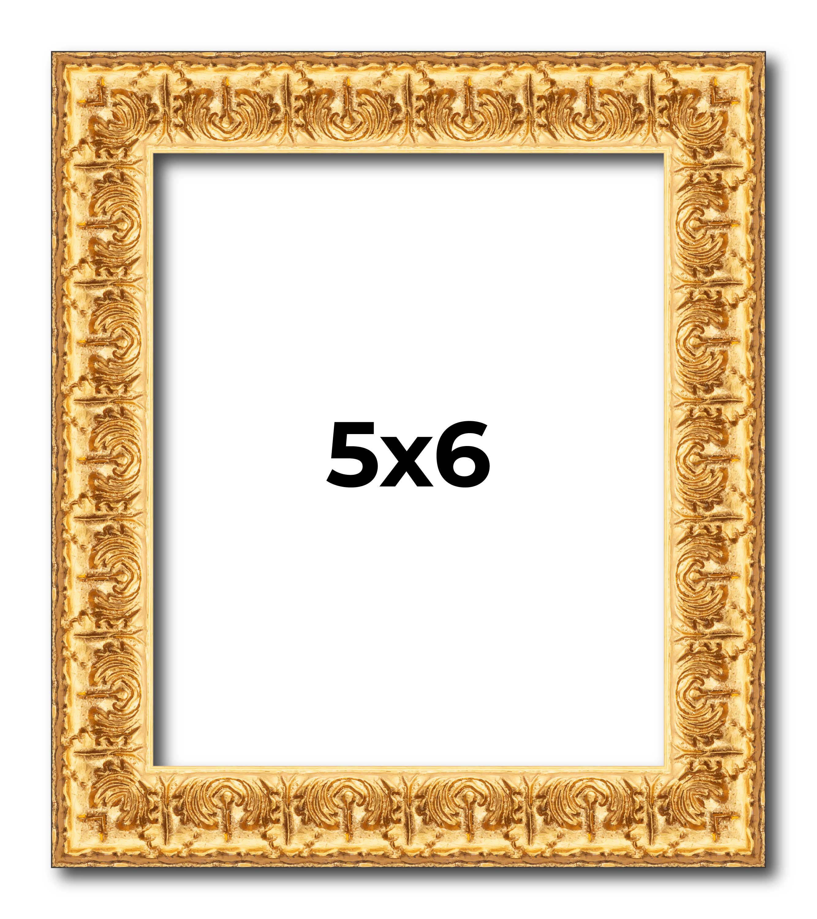 5x6 In Frame Gold Real Wood Picture Frame Width 1 inches | Interior ...