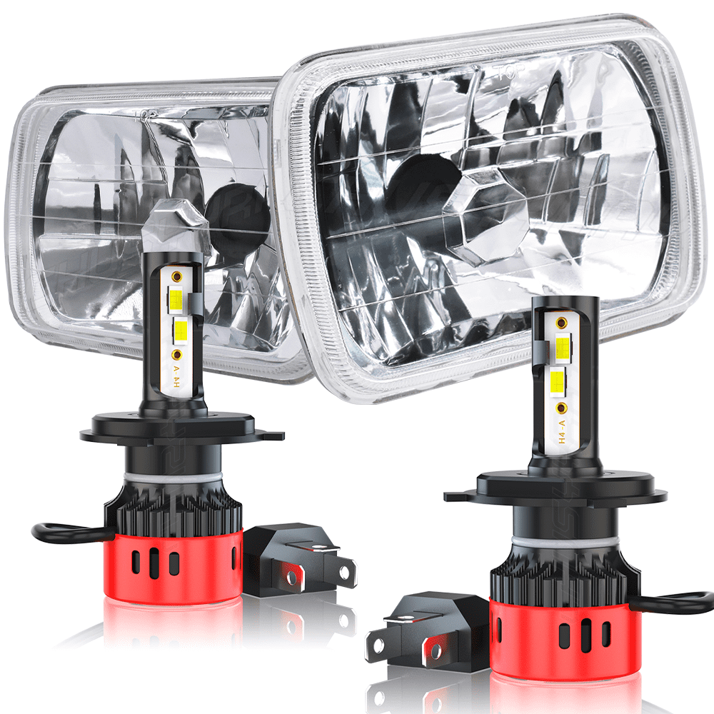 CHUSYYRAY LED 5x7" 7x6" Headlight H4 Hi/Lo Beam for Toyota Pickup, Jeep ...