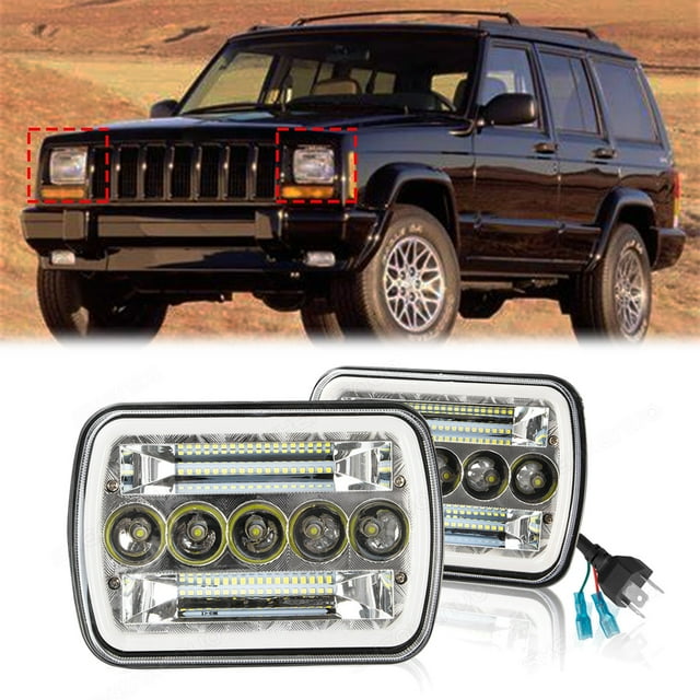 5x7" 7x6" Led Headlight Hi/Lo Beam DRL For Jeep Cherokee XJ YJ US Stock ...
