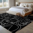 5x7 Abstract Human Face Area Rug for Living Room, Washable Non Slip Low ...