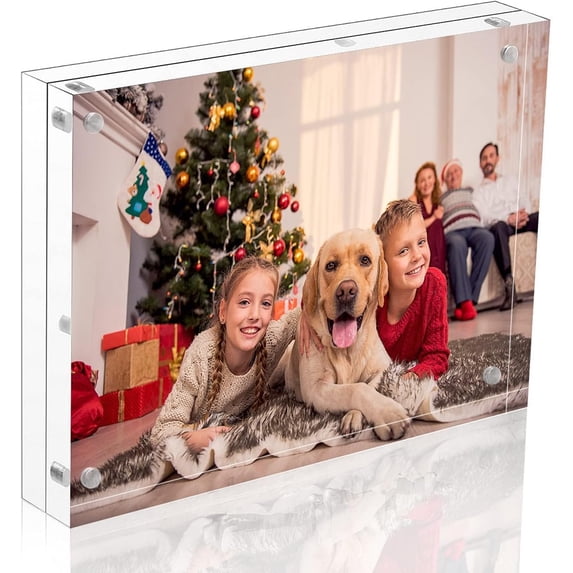 5x7 Acrylic Frame, Clear Picture Frame 20% Thicker Block,Frameless ...