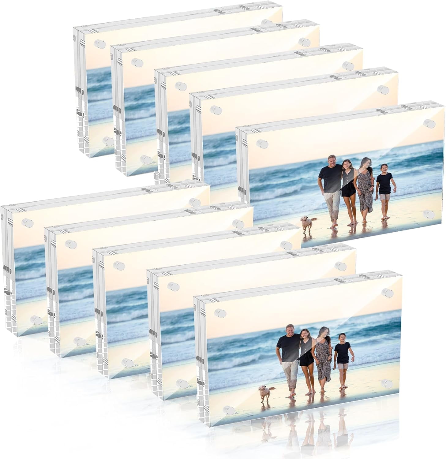 5x7 Acrylic Picture Frame 10 Pack, Clear Picture Frames Double Sided Magnetic Acrylic Frames ...