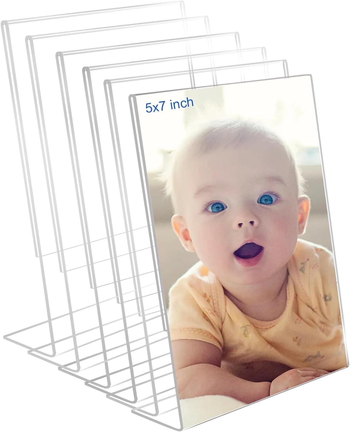 5x7 Acrylic Picture Frames, Set Of 6 Clear Acrylic Frameless Gift for ...