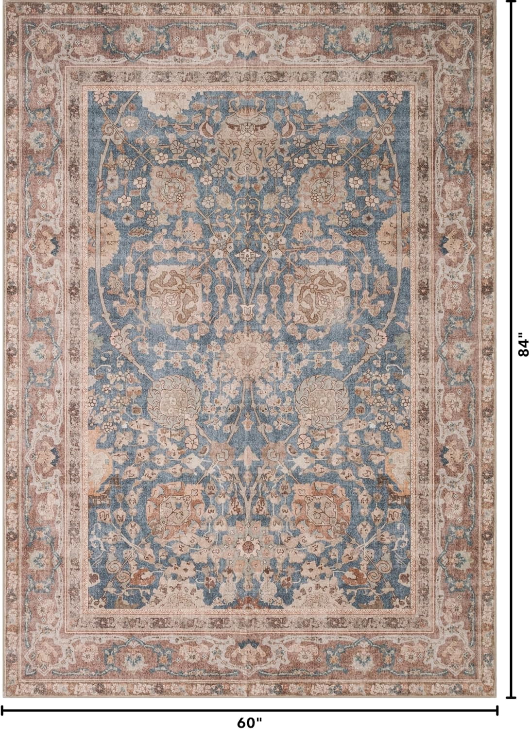 5x7 Area Rug - Blue / Brown, 5' x 7' Rectangular - Walmart.com