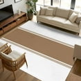 5x7 Area Rugs, Brown Solid Color Texture Non-Skid Rubber Backing Large ...