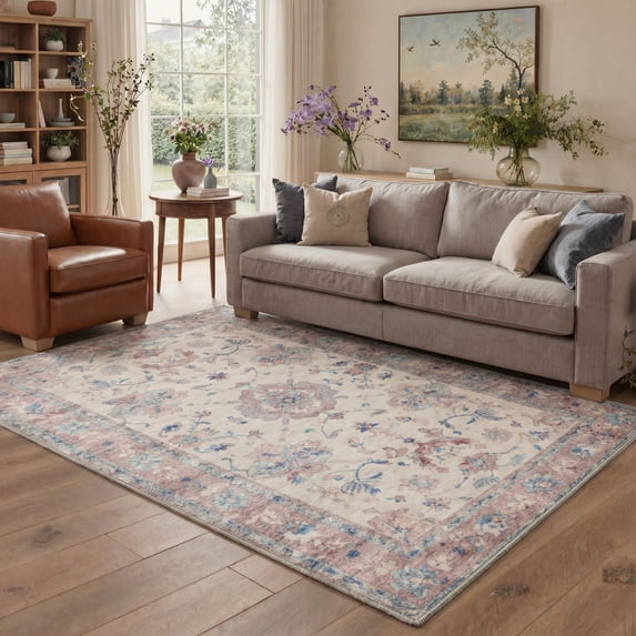 5x7 Area Rugs for Living Room and Bedroom, Machine Washable Vintage ...