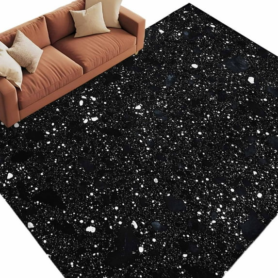 5x7 Area Rugs for Living Room, Black Star Sky Non Slip Area Rugs for ...